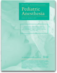Pediatric Anesthesia journal | European Society for Paediatric ...